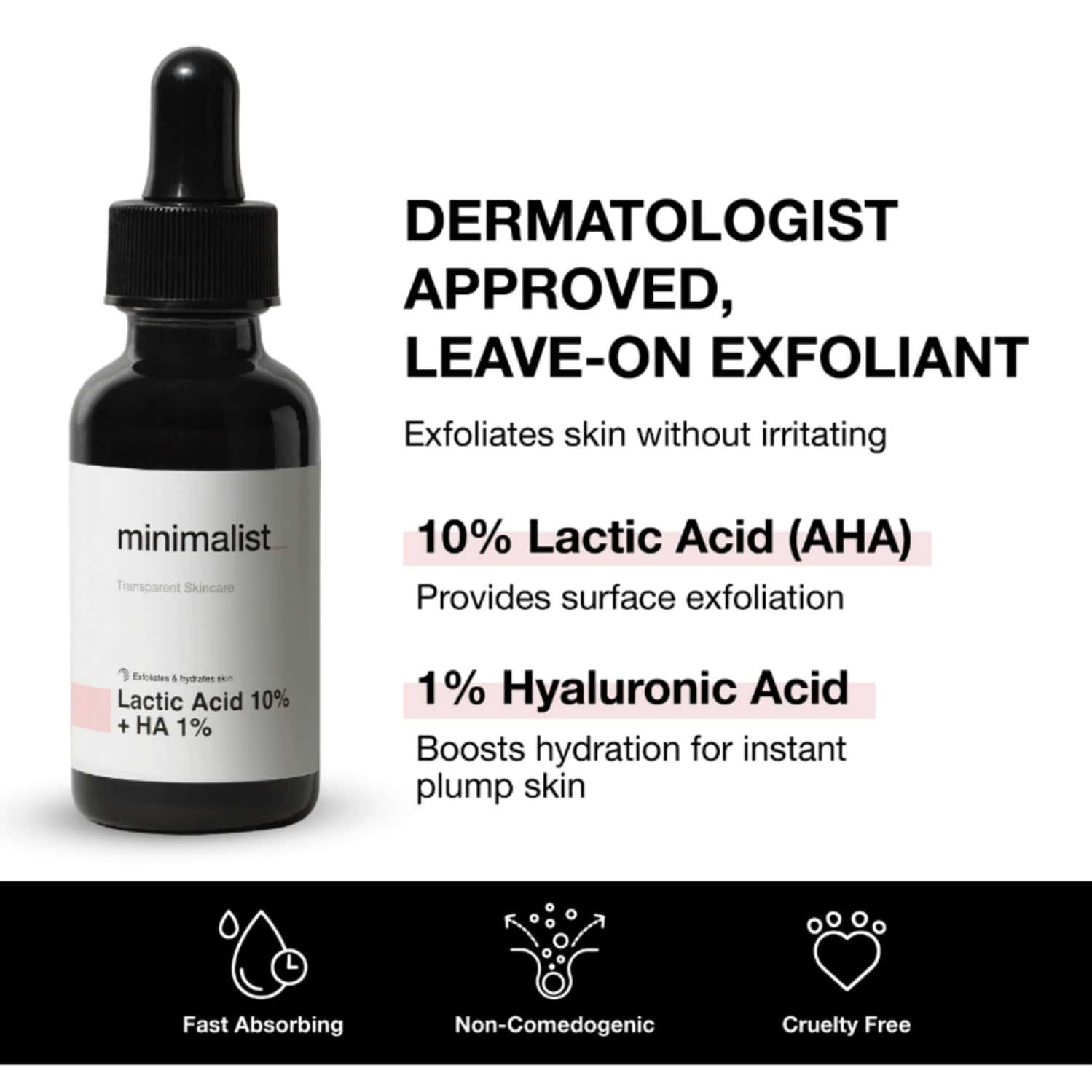 Buy MINIMALIST LACTIC ACID 10% EXFOLIANT FOR ACNE SCARS EVEN TONE ...
