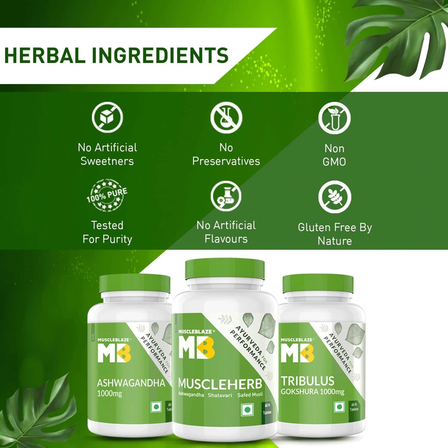 Buy MUSCLEBLAZE AYURVEDA MUSCLEHERB SUPPLEMENT 30 TABLETS Online & Get ...