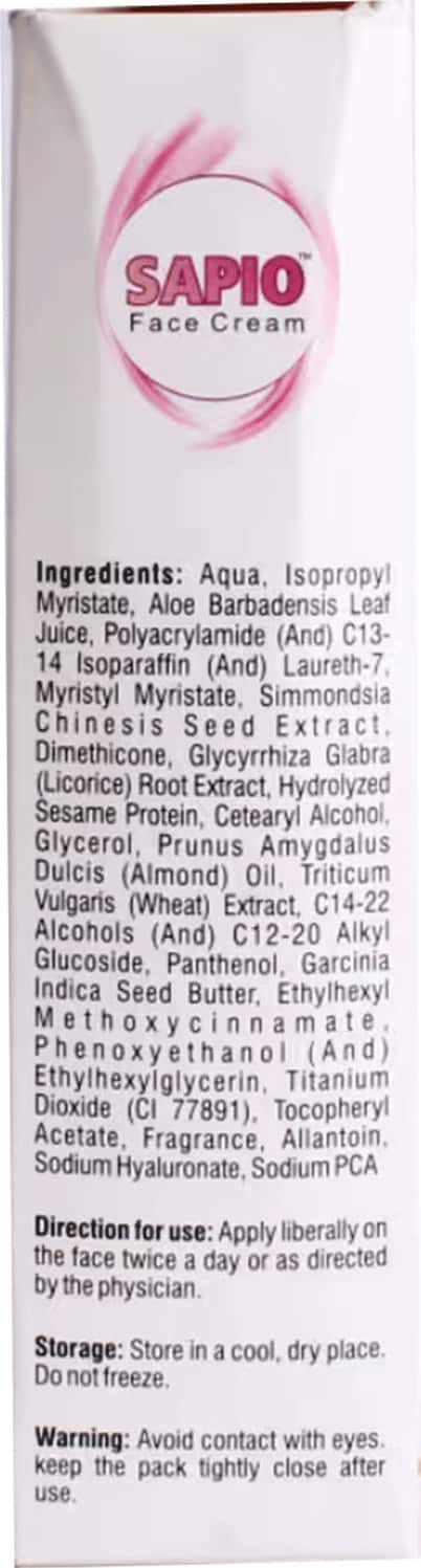 Buy SAPIO FACE CREAM 50GM Online & Get Upto 60% OFF at PharmEasy