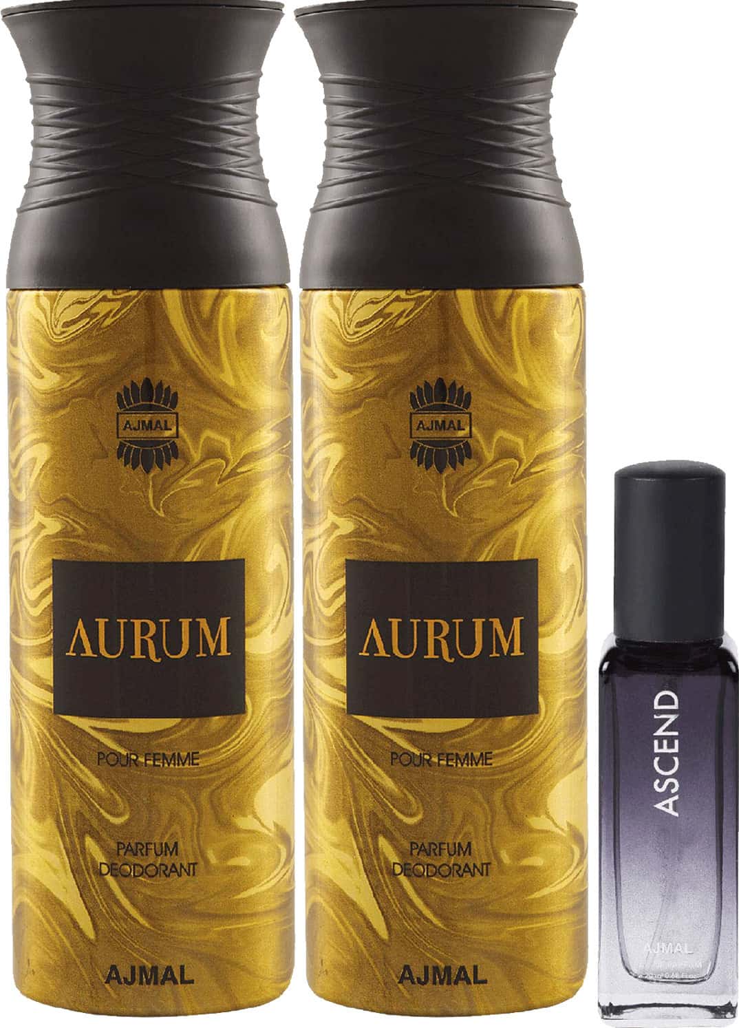 Buy AJMAL AURUM & SACREDLOVE DEO EACH 200ML & ASCEND EDP 20ML PACK OF 3 ...
