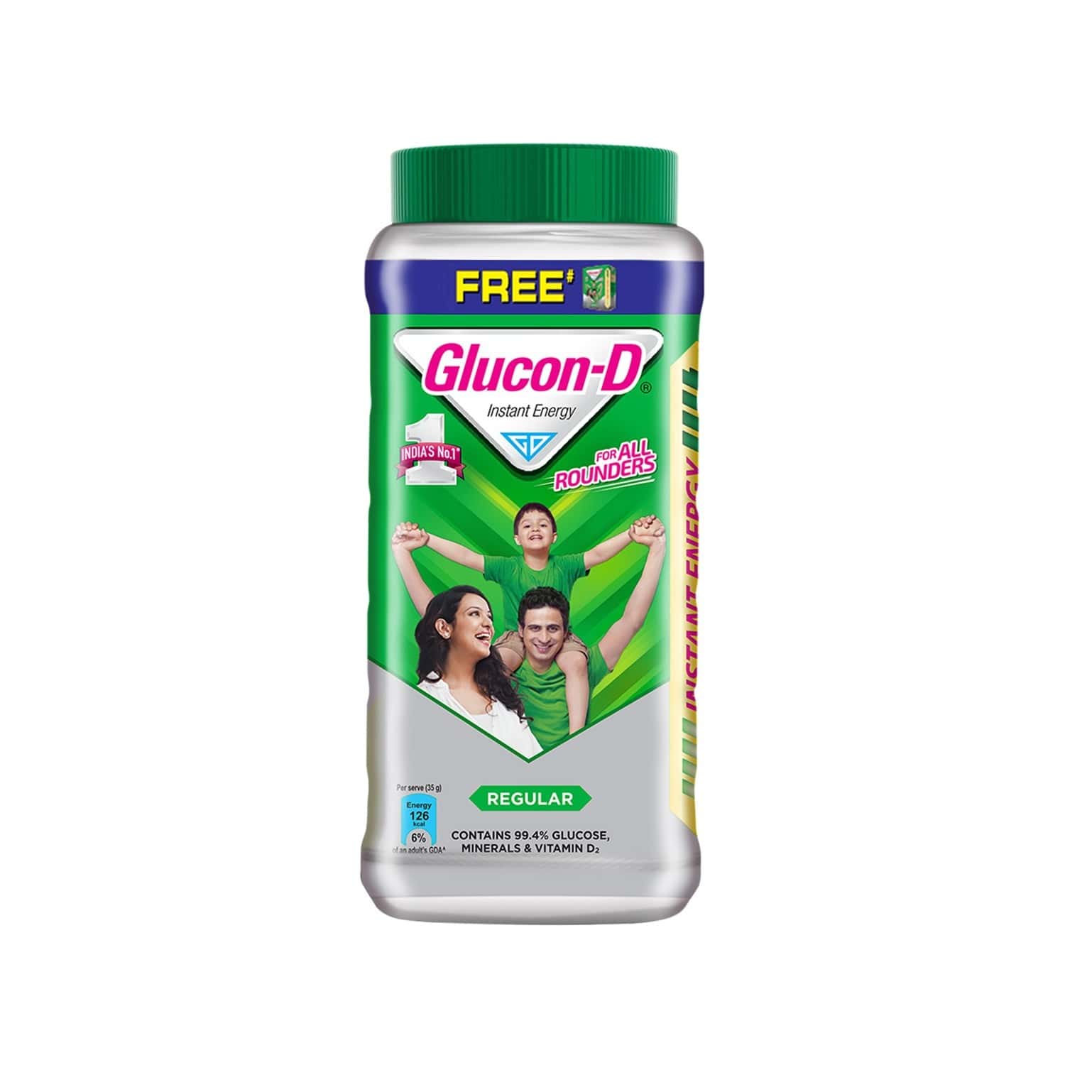 Buy GLUCON-D REGULAR GLOCOSE DRINK JAR OF 2450 G (450G REFILL FREE ...