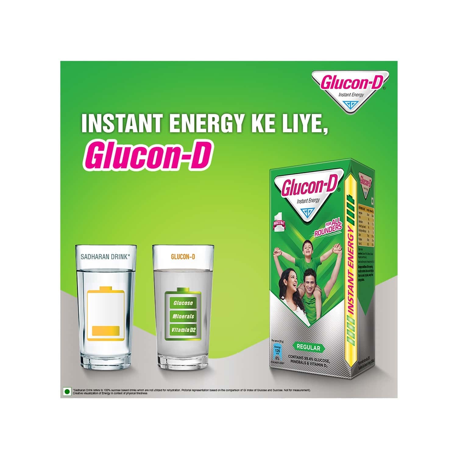 Buy GLUCON-D REGULAR HEALTH DRINK JAR OF 2450 G (450G REFILL FREE ...