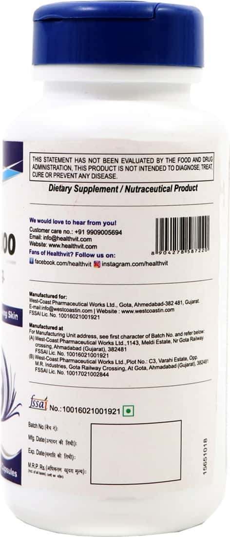 Buy HEALTHVIT BIOTINO-5000 BIOTIN 5000 MCG FOR HAIR SKIN AND NAILS ...