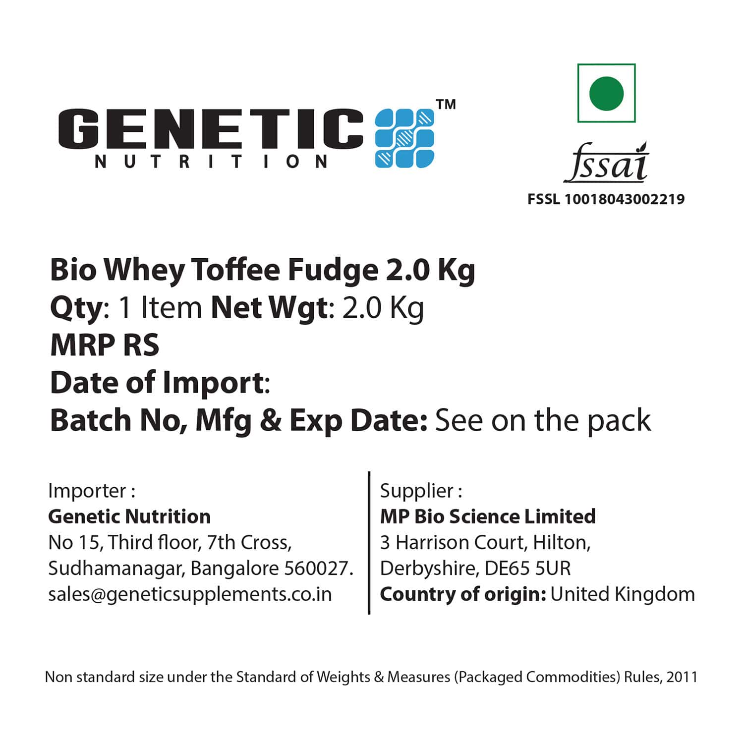 Buy GENETIC NUTRITION BIO WHEY SWISS GRASS-FED FOR MUSCLE RECOVERY ...