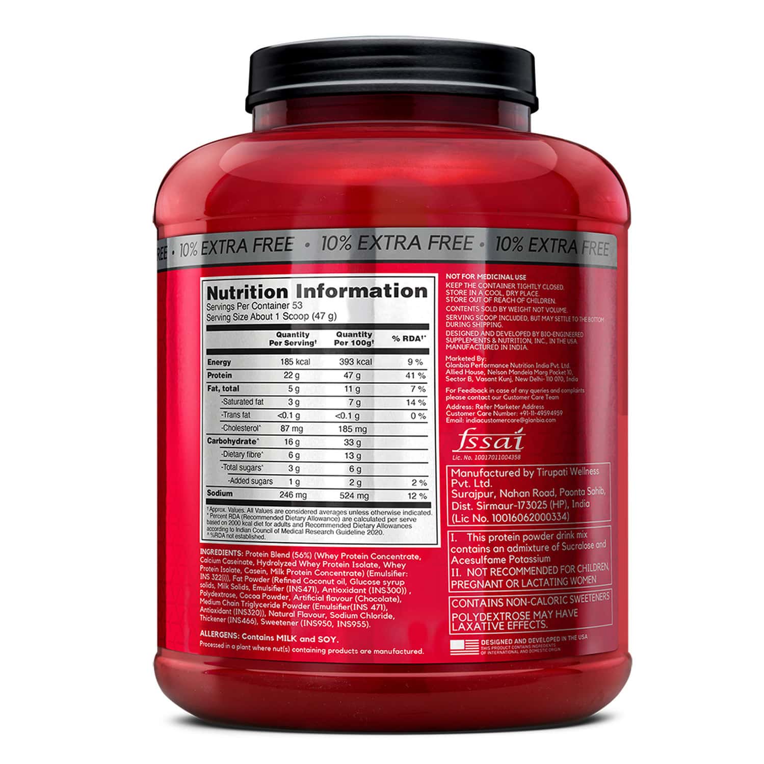 Buy BSN SYNTHA 6 PROTEIN POWDER - 5 LBS+10% EXTRA, 2.5 KG (CHOCOLATE ...