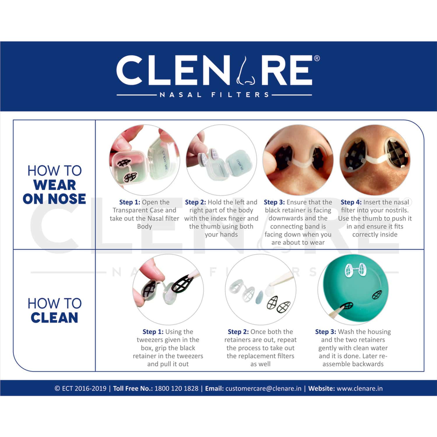 Buy CLENARE INVISIBLE NASAL FILTER BODY (SMALL + MEDIUM + LARGE PACK OF ...