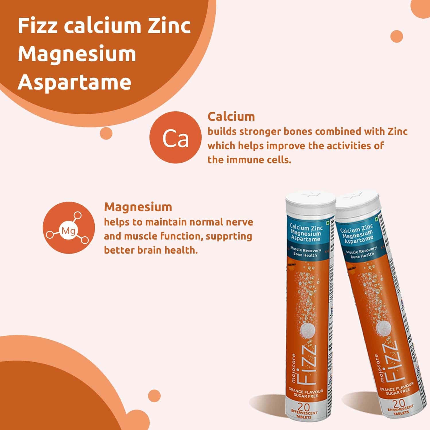 Buy MOJOCARE FIZZ CMZ ADVANCED BONE SUPPORT CALCIUM MAGNESIUM ZINC-20 ...