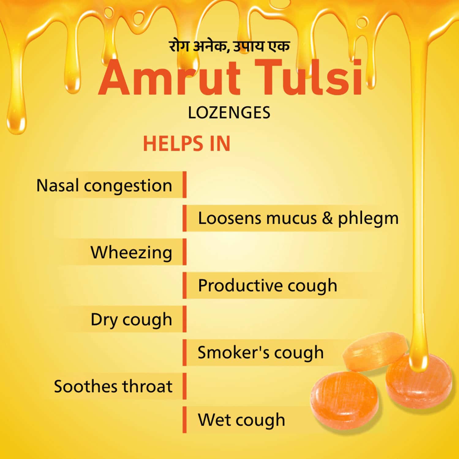 Buy AMRUT TULSI LOZENGES (HONEY LEMON 20 STRIPS) Online & Get Upto 60% ...