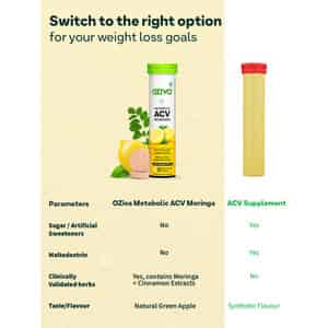 Buy OZIVA ACV MORINGA FOR WEIGHT LOSS | 3-IN-1 FAT OXIDATION FORMULA ...