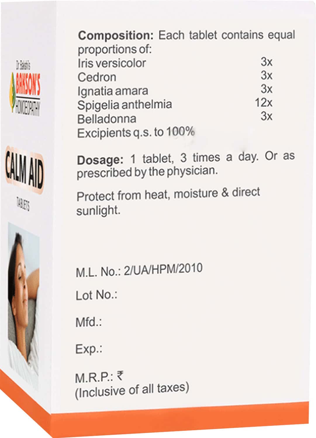 Buy BAKSONS CALM AID TABLET PACK OF 2, 75 TABS EACH Online & Get Upto ...