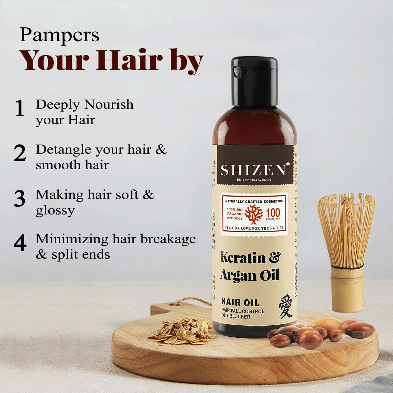 Buy SHIZEN KERATIN & ARGAN HAIR OIL FOR DEEP NOURISHMENT DRY DAMAGED ...