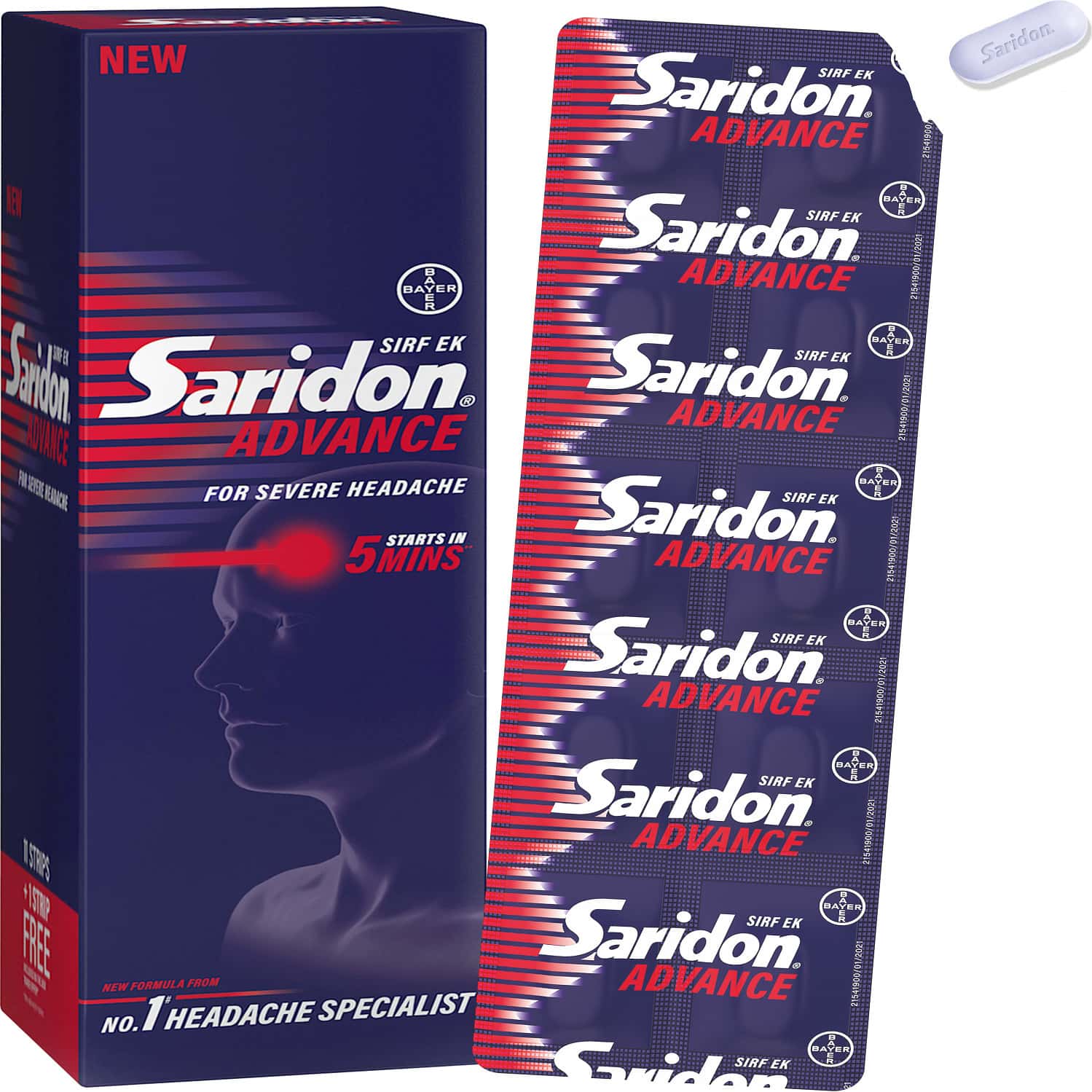 Buy SARIDON ADVANCE FOR SEVERE HEADACHE RELIEF TABLET 10 TABLETS Online ...