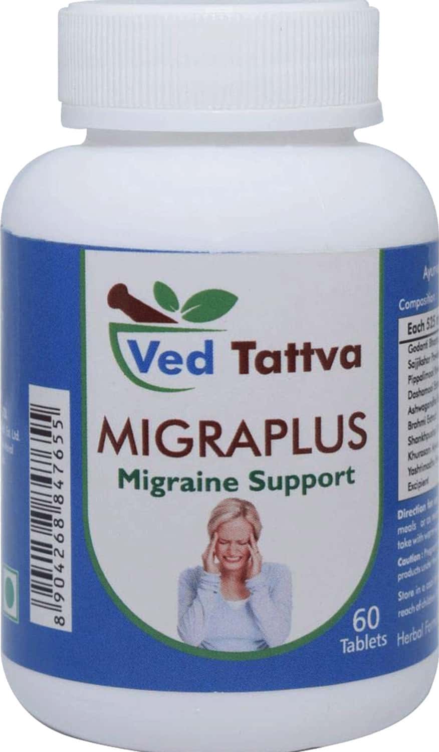 Buy VED TATTVA MIGRA PLUS 60 TABLETS - NATURAL SUPPLEMENT FOR MIGRAINE ...