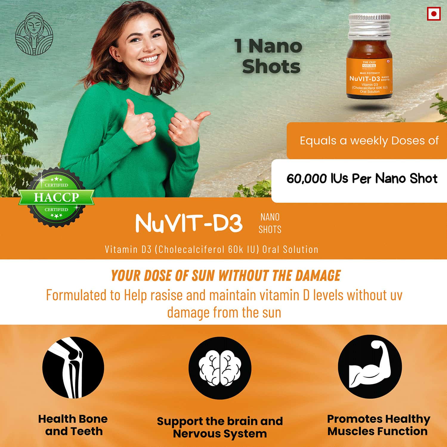Buy THE OLD NATURAL NUVIT D3 VITAMIN D3 60000 ONCE IN A WEEK - 5ML PACK ...