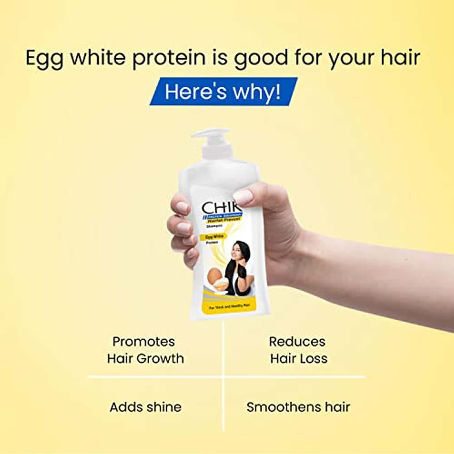 Buy CHIK HAIRFALL PREVENT EGG WHITE SHAMPOO MEN & WOMEN (340 ML) Online ...