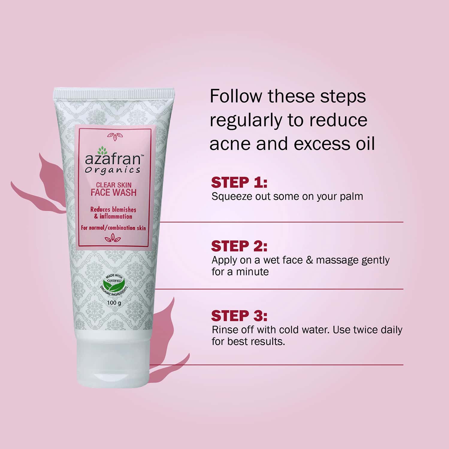 Buy AZAFRAN ORGANIC CLEAR SKIN FACE WASH-100GM Online & Get Upto 60% ...