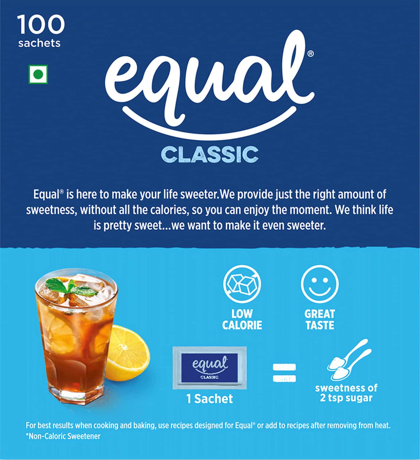 Buy EQUAL CLASSIC ZERO CALORIE SWEETENER SUGAR FREE CALORIE CONTROL 100 ...