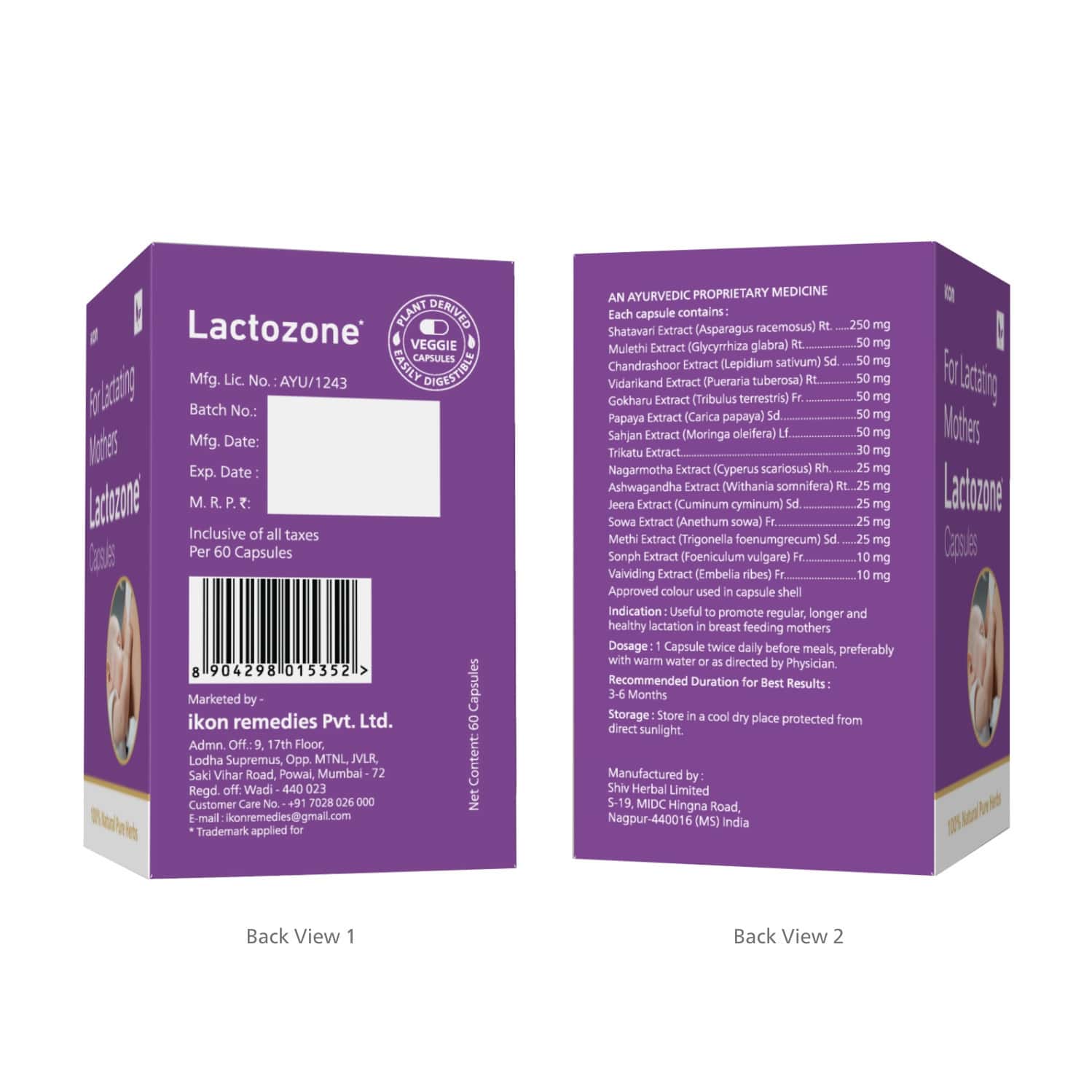 Buy LACTOZONE CAPSULES 60 CAPS | CARE FOR BREASTFEEDING MOTHER | PACK ...