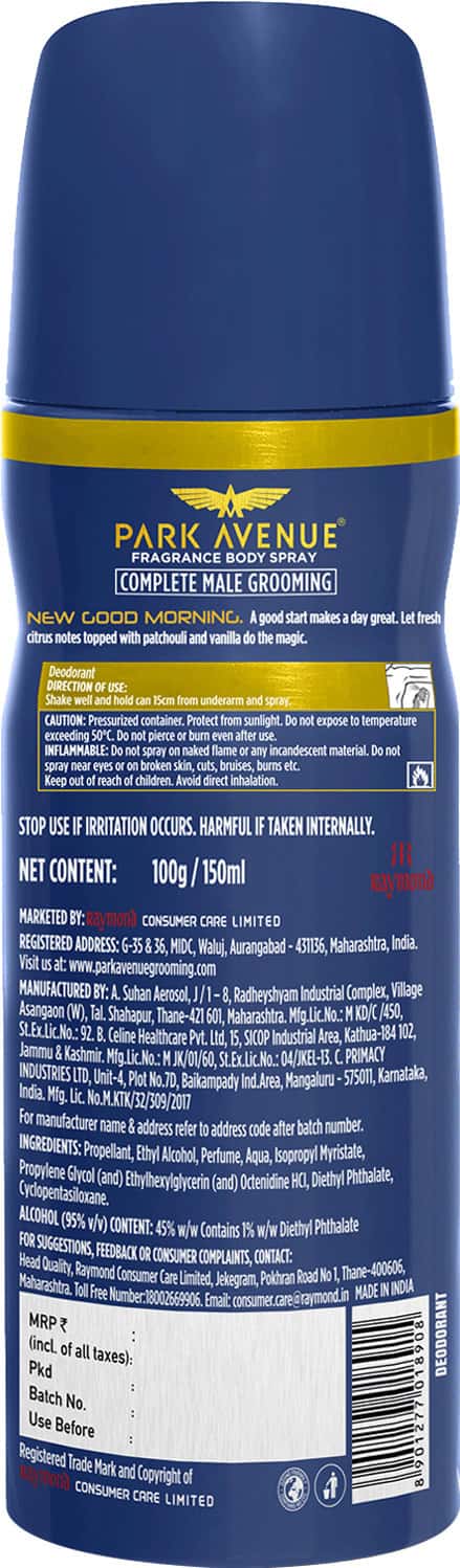 Buy PARK AVENUE GOOD MORNING PERFUME FOR MEN FRESH LONG LASTING ...