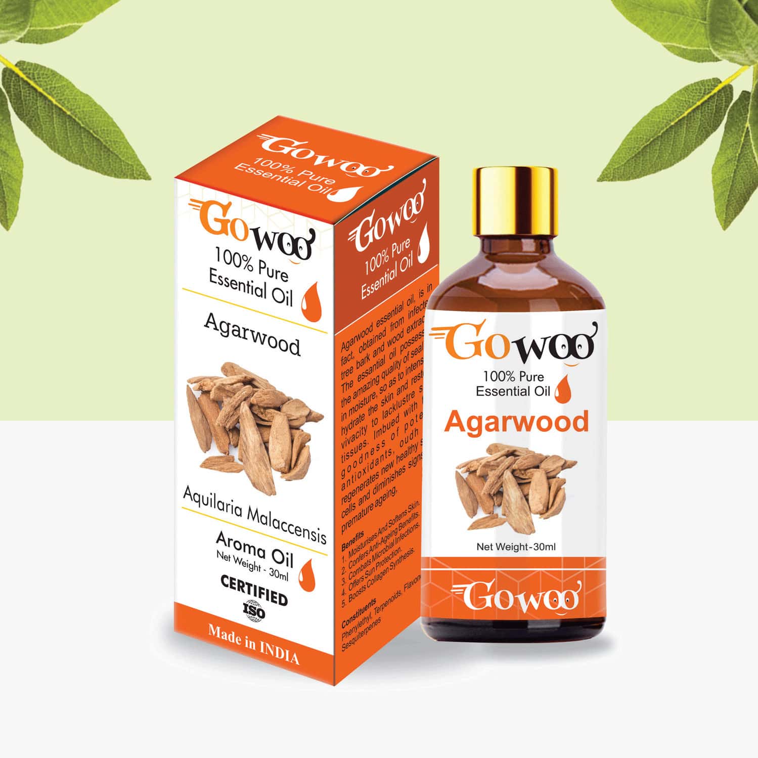 Buy GO WOO 100% PURE AGARWOOD OIL VIRGIN & UNDILUTED 30 ML Online & Get ...