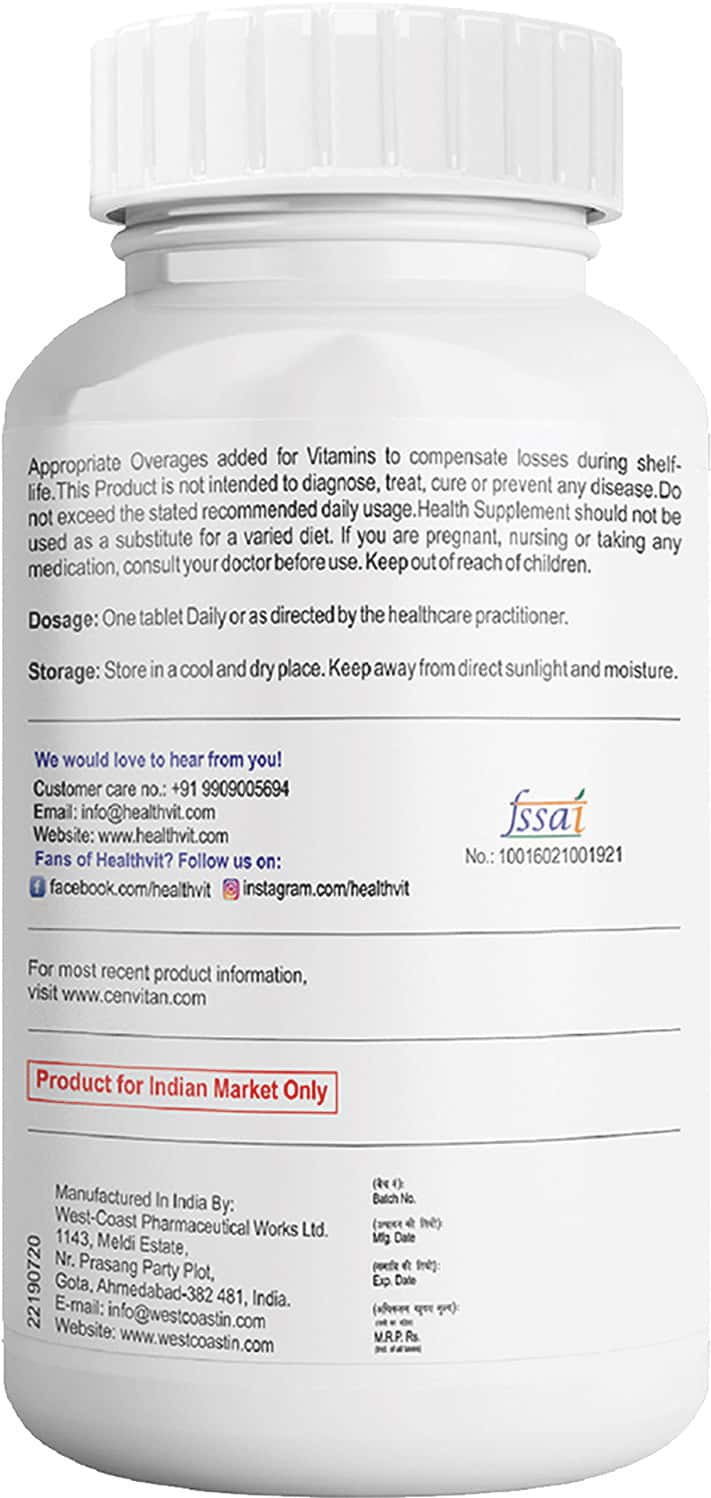 Buy HEALTHVIT CENVITAN LYSINE MULTIVITAMIN FOR KIDS - 60 TABLETS ...