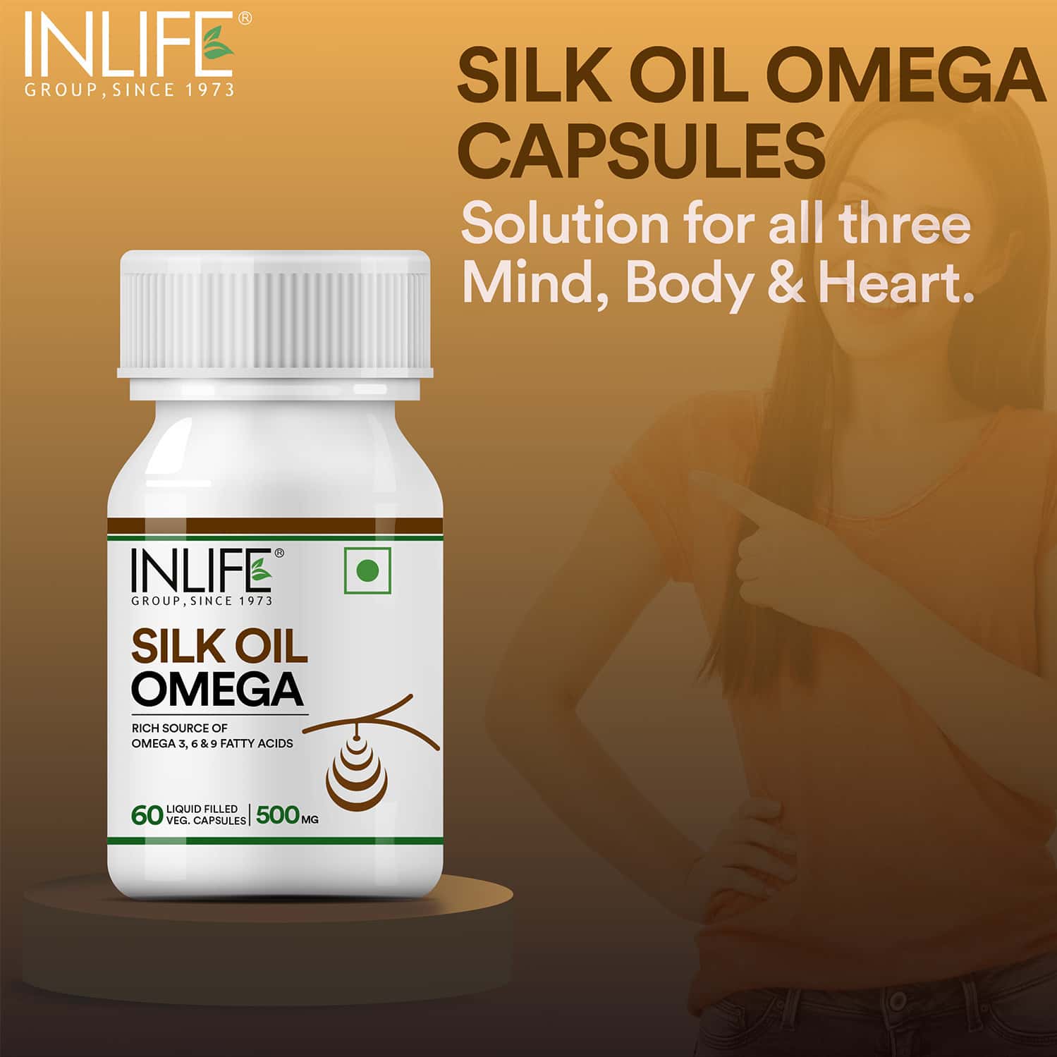 Buy INLIFE SILK OIL VEG OMEGA 3 6 9 CAPSULES, DAILY HEALTH SUPPLEMENT ...
