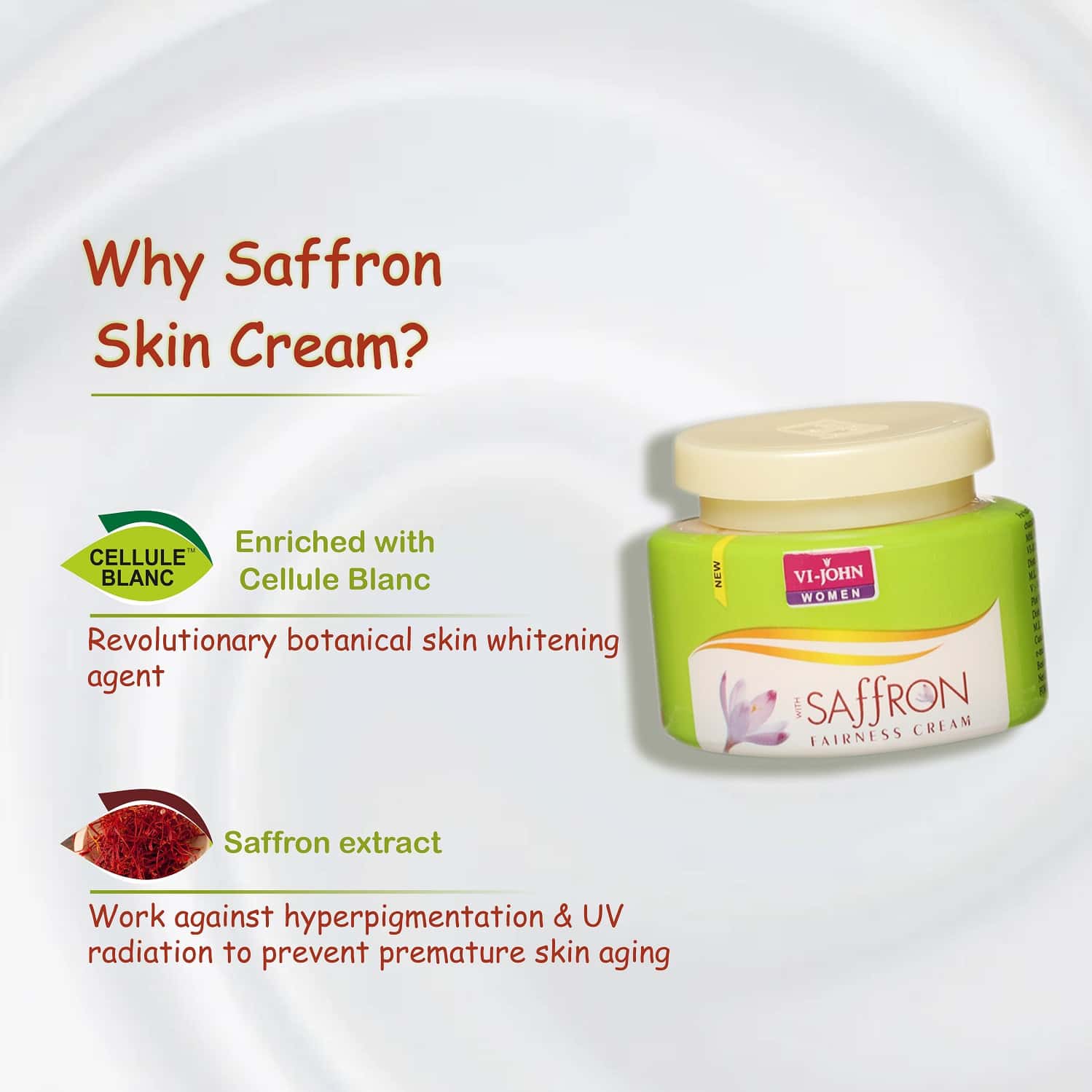 Buy VI-JOHN WOMEN SAFFRON CREAM CLASSIC FAIRNESS 50G Online & Get Upto ...
