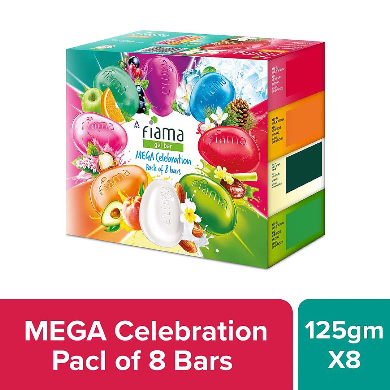 Buy FIAMA GEL BATHING BAR MEGA CELEBRATION PACK, WITH 8 UNIQUE GEL BARS ...