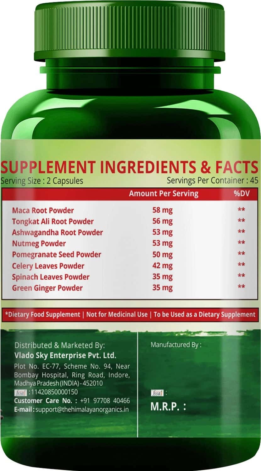 Buy HIMALAYAN ORGANICS PLANT BASED TESTOSTERONE BOOSTER 90 CAPSULES ...