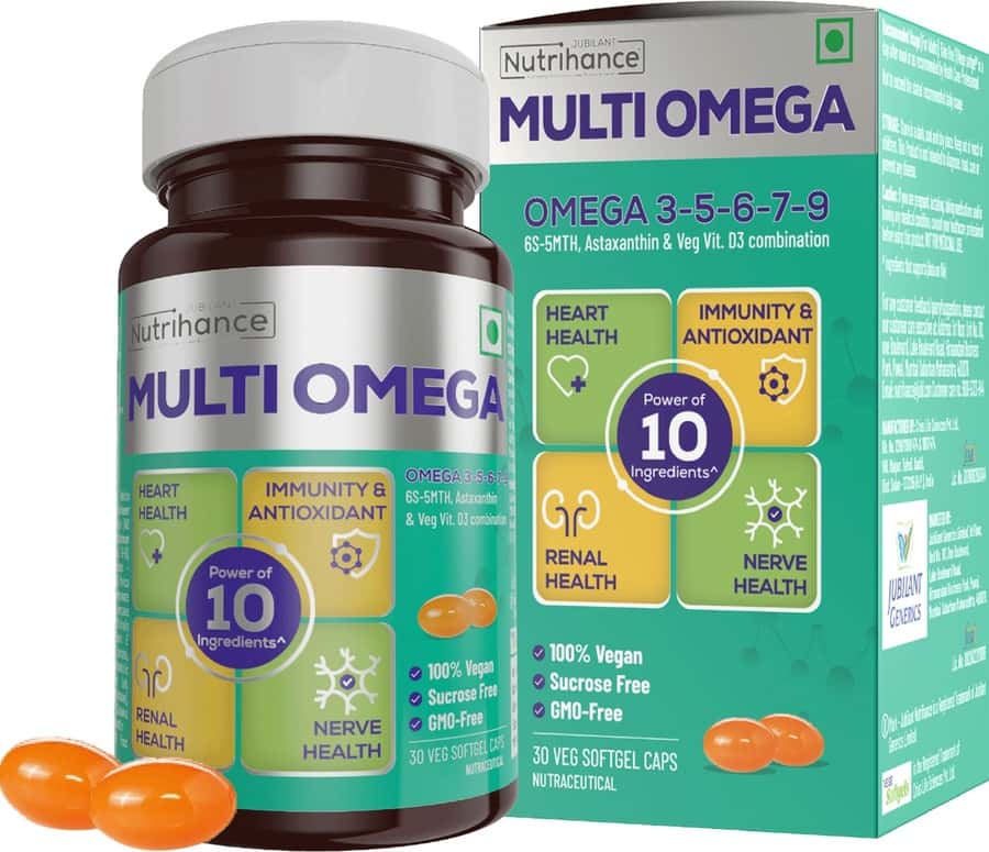 Buy JUBILANT NUTRIHANCE MULTIOMEGA 100% VEGAN OMEGA (10 VEG SOFTGELS ...