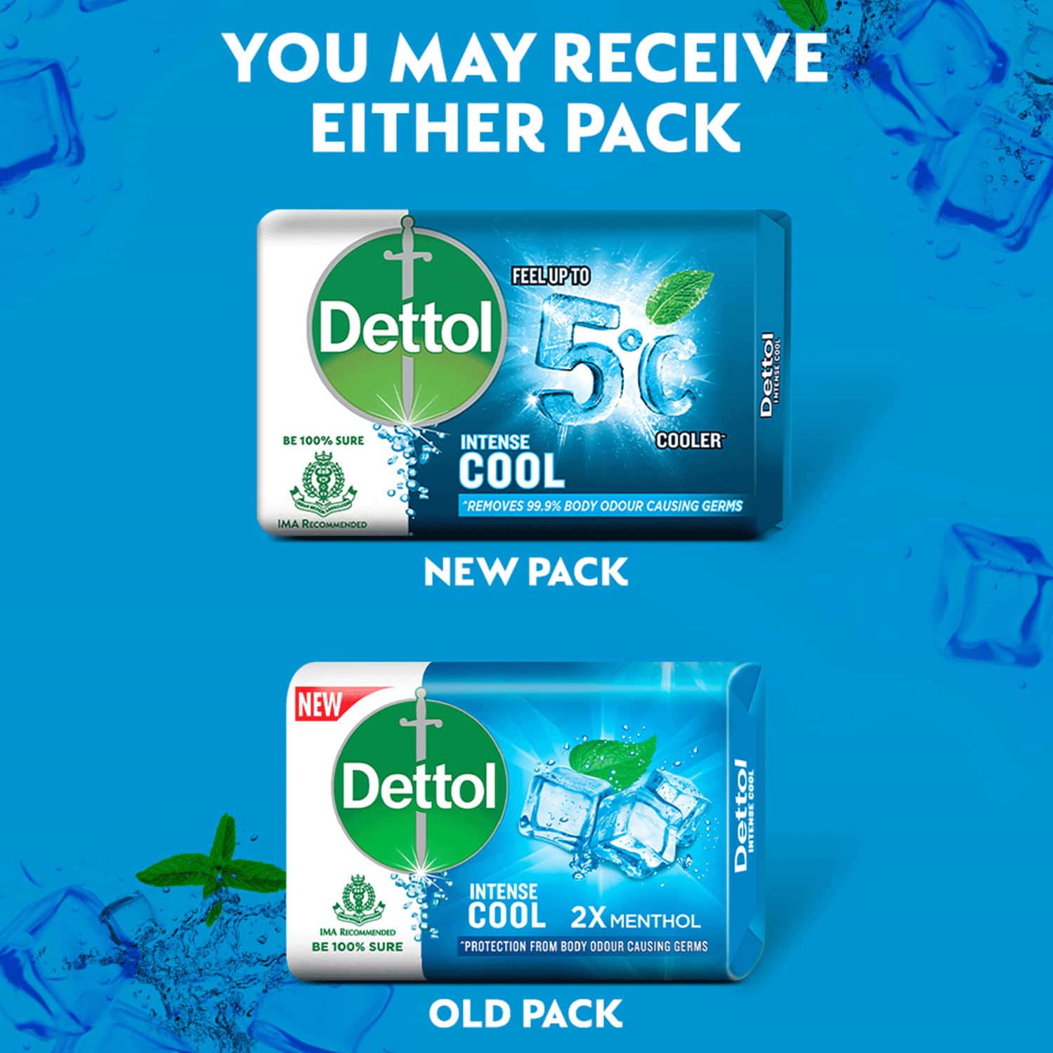 Buy DETTOL INTENSE COOL BATHING SOAP BAR WITH MENTHOL- BUY 4 GET 1 FREE ...