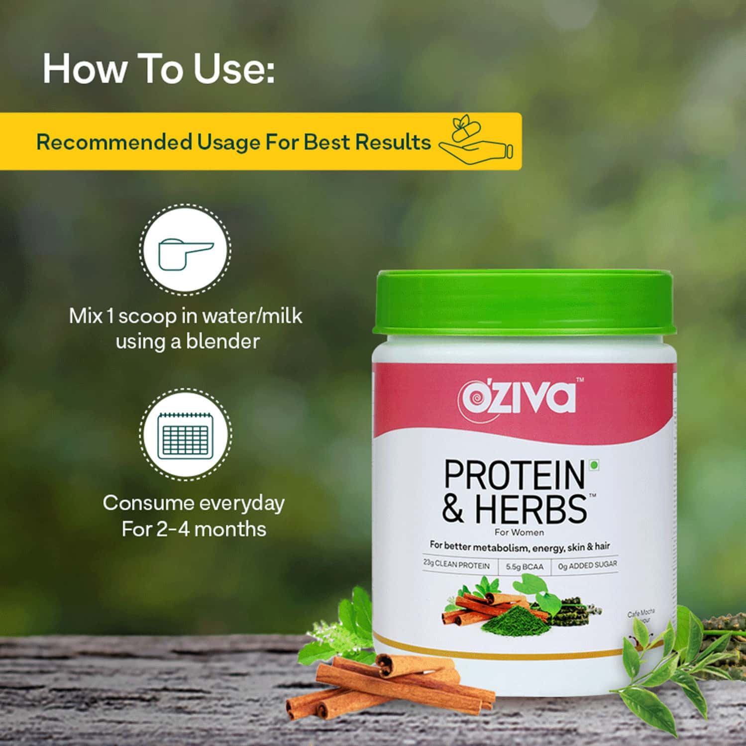 Buy OZIVA PROTEIN & HERB FOR WOMEN MANGO 500G | FOR WEIGHT CONTROL ...