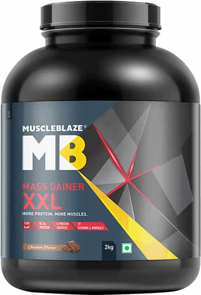 Buy MUSCLEBLAZE MASS GAINER XXL (CHOCOLATE 2 KG / 4.4 LB 20 SERVINGS ...
