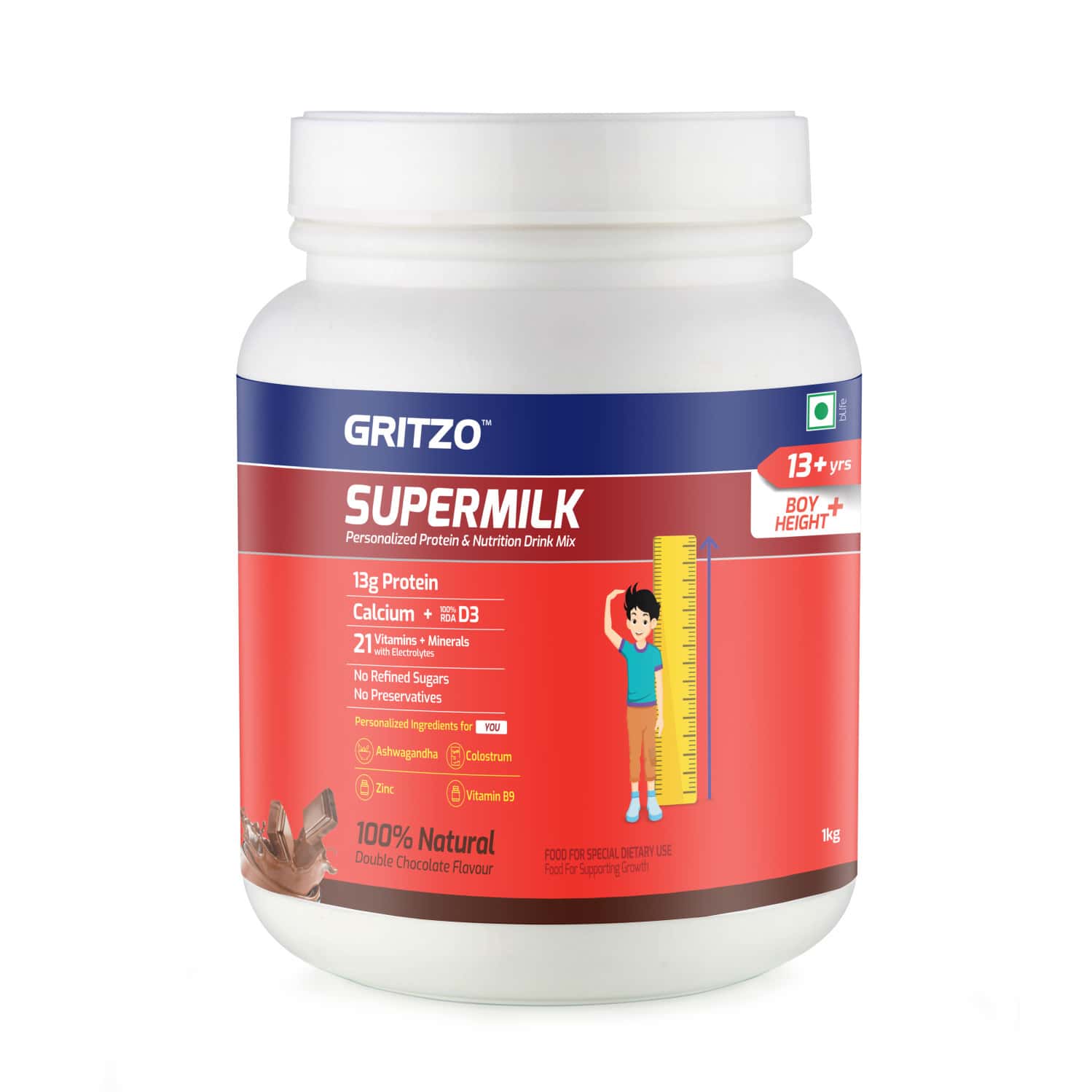 Buy GRITZO SUPERMILK GENIUS 13+ YRS BOYS PERSONALIZED PROTEIN 400 GM ...