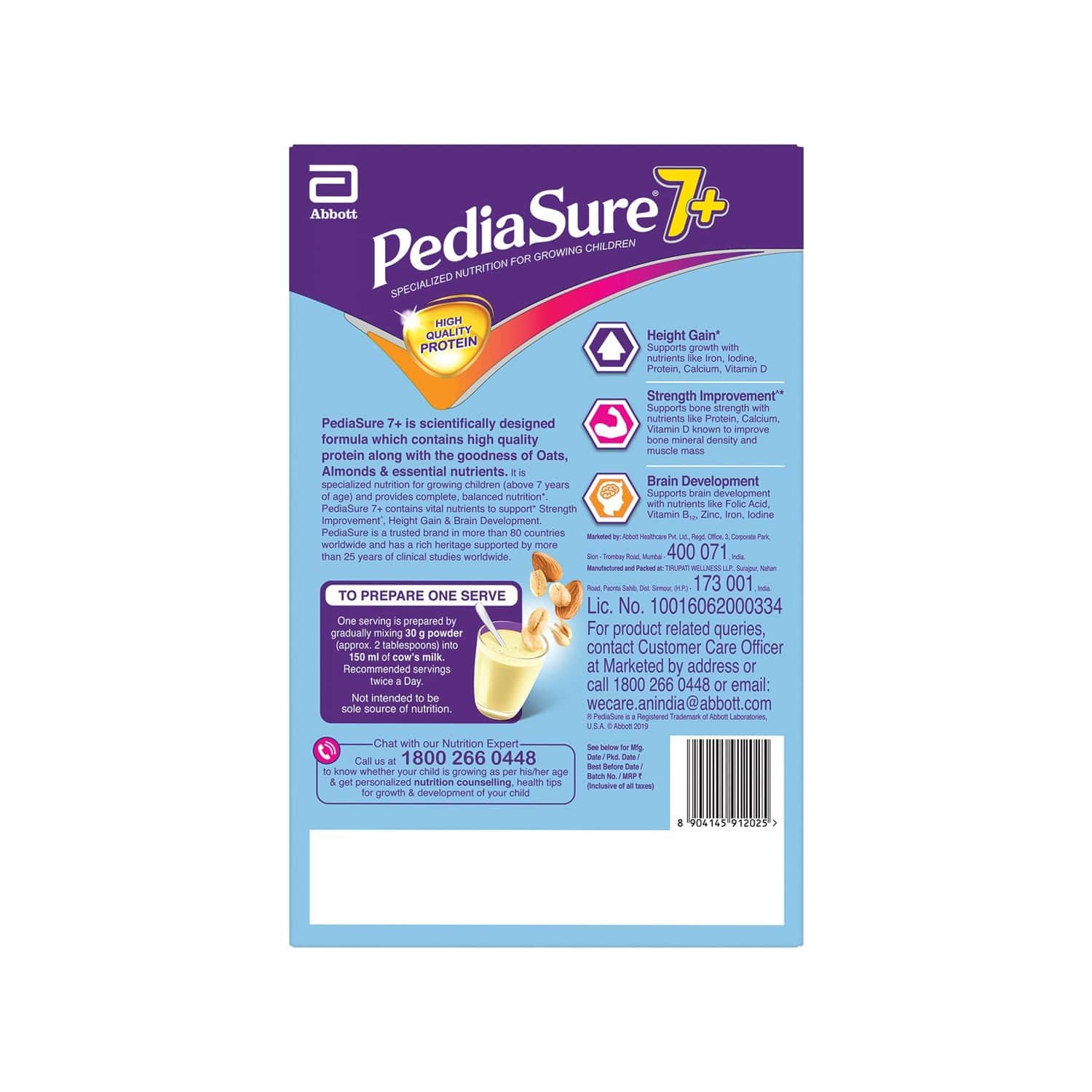 Buy Pediasure 7+ Vanilla Refill - 400 Gm Online & Get Upto 60% OFF at ...