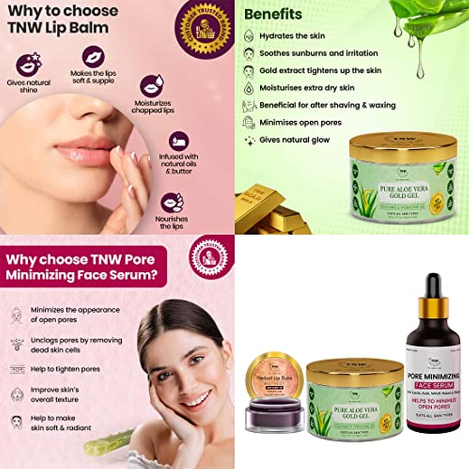 Buy TNW-THE NATURAL WASH COMBO OF 3 WITH PURE ALOE VERA GOLD GEL ...