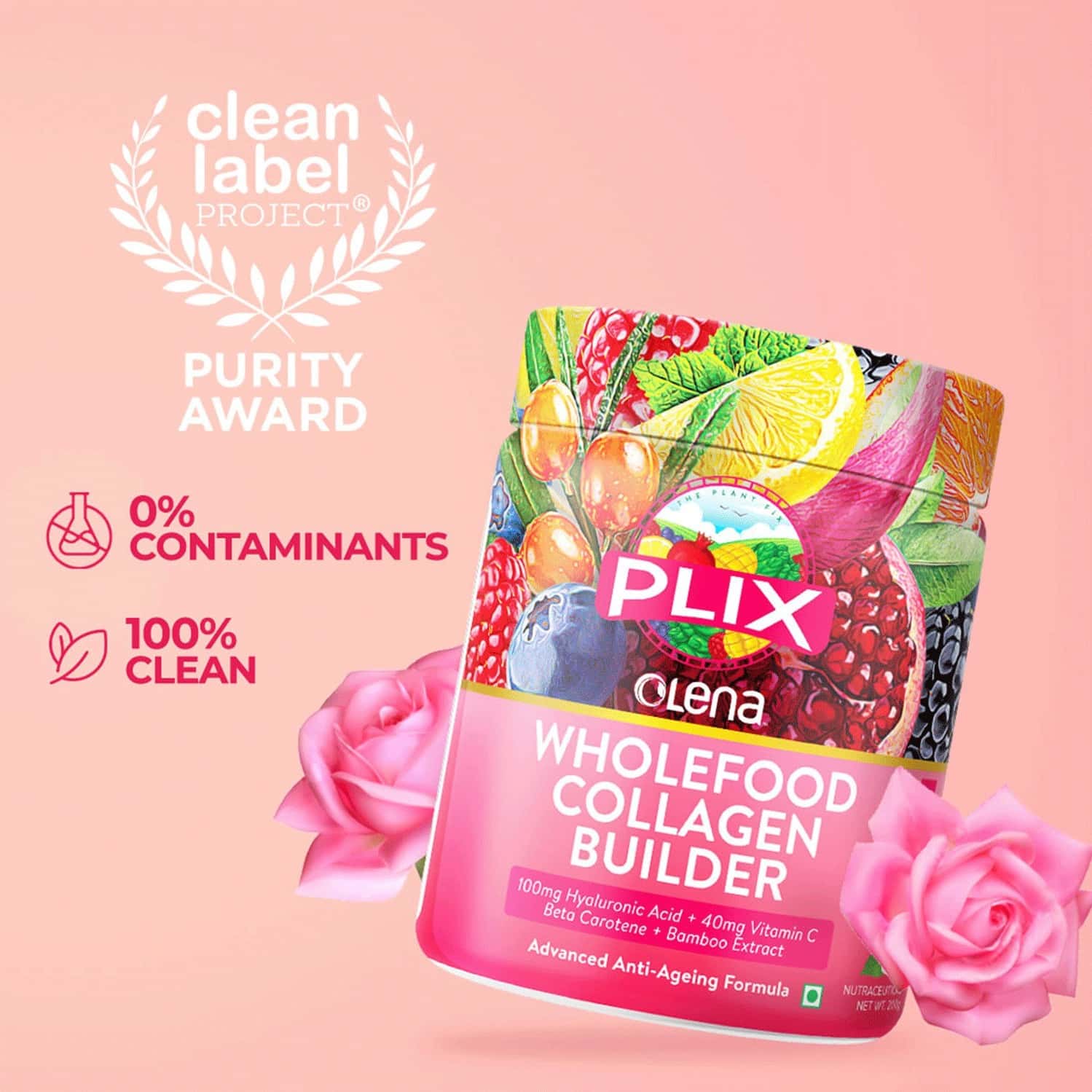 Buy PLIX PLANT-BASED COLLAGEN POWDER 200G (ROSE) PACK OF 1, BOTTLE ...