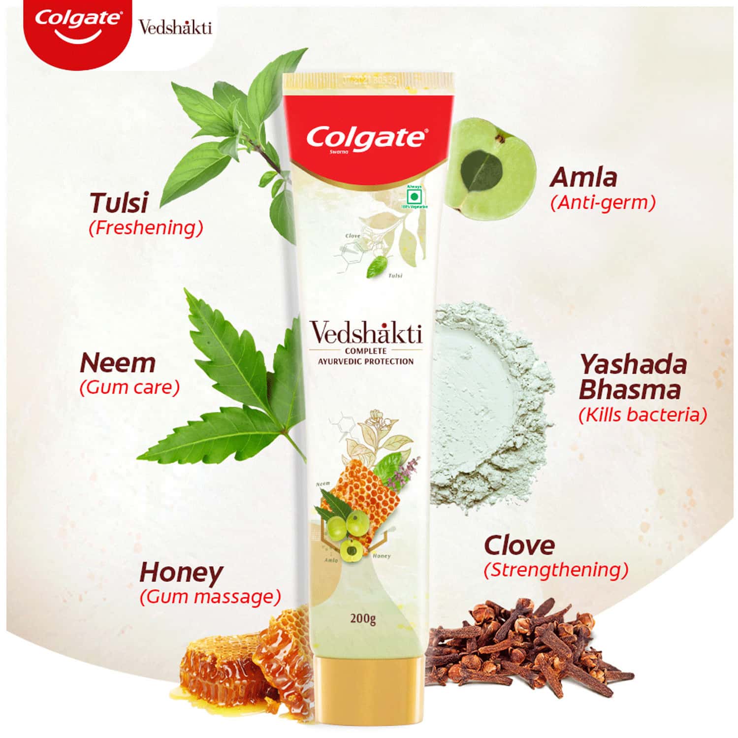 Buy COLGATE SWARNA VEDSHAKTI AYURVEDIC TOOTHPASTE - 200G X 4 (SAVER ...