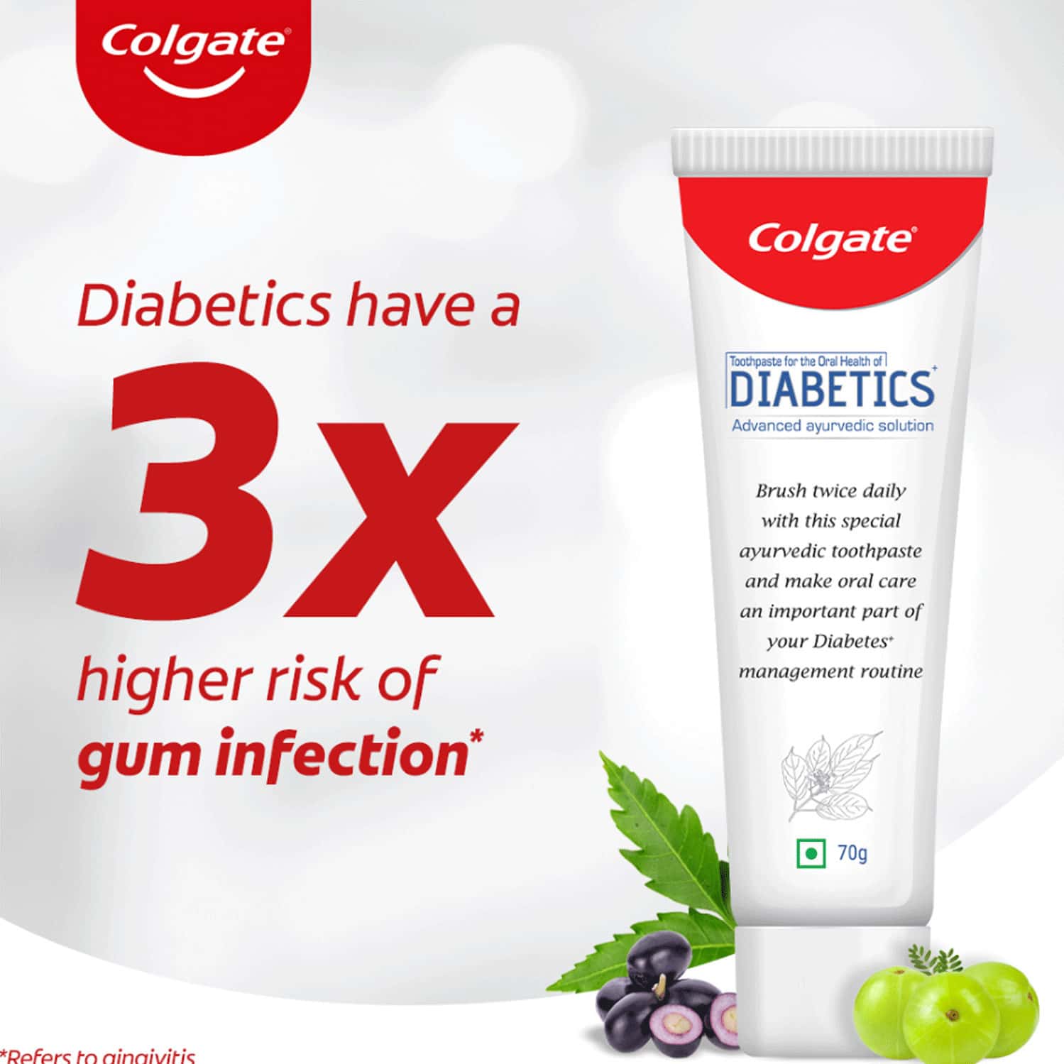 Buy COLGATE TOOTHPASTE FOR DIABETICS, 70G, ADVANCED AYURVEDIC SOLUTION ...