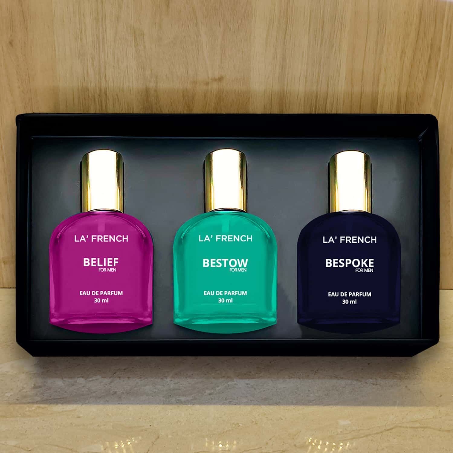 Buy LA FRENCH BELIEF, BESTOW, BESPOKE GIFT SET PERFUME FOR MEN 3 X 30ML ...