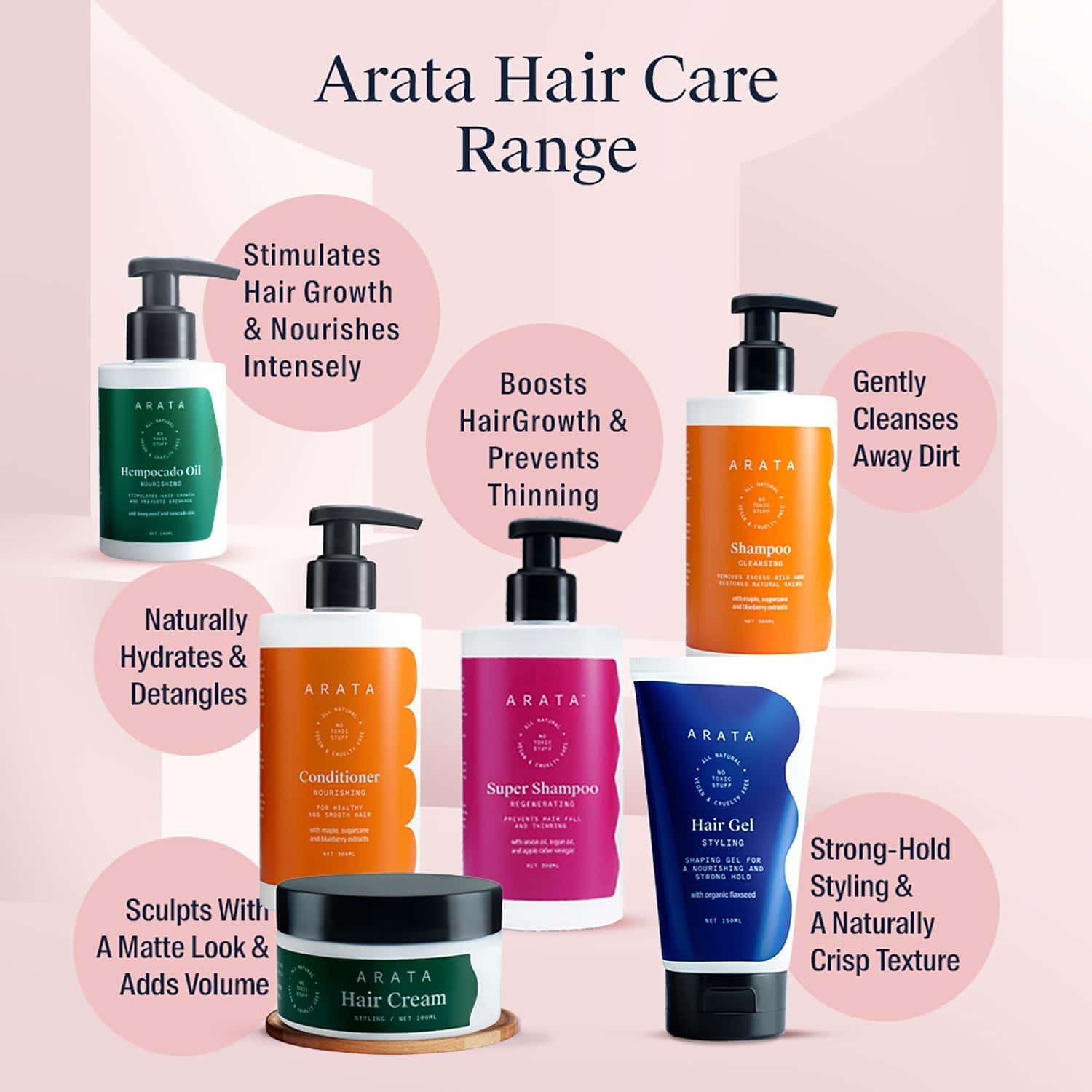 Buy ARATA HAIR FALL CONTROL COMBO WITH ONION OIL, ARGAN OIL & BHRINGRAJ ...