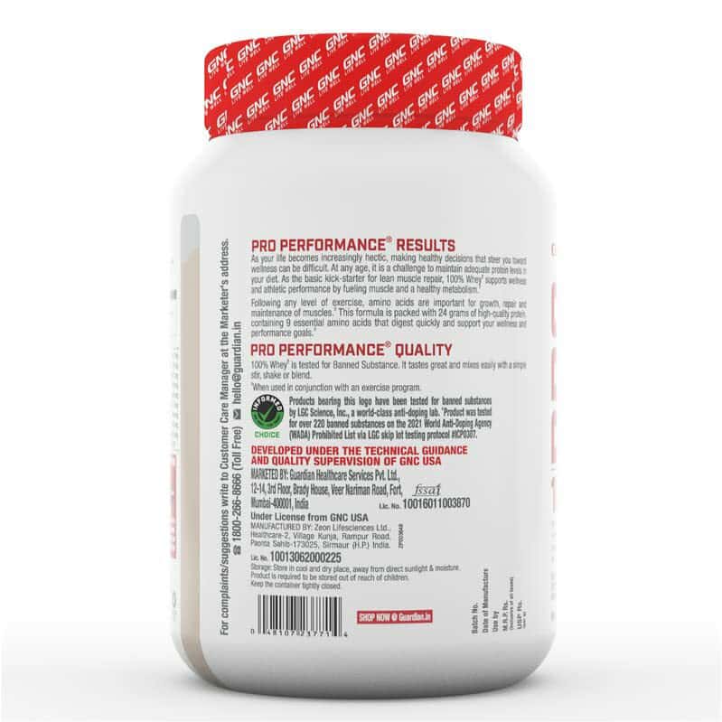 Buy GNC PRO PERFORMANCE 100% WHEY PROTEIN POWDER, 907 G | 24G PROTEIN ...