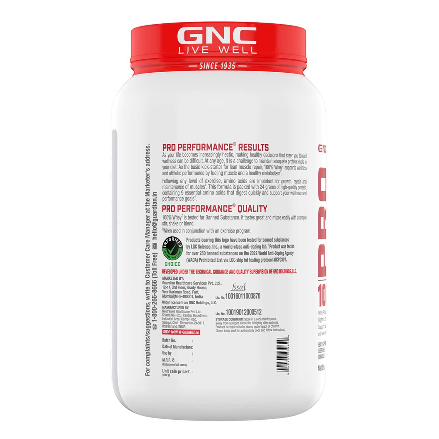 Buy GNC PRO PERFORMANCE 100% WHEY PROTEIN POWDER, 907 G | 24G PROTEIN | 5.5 GRAMS BCAA | MAWA ...