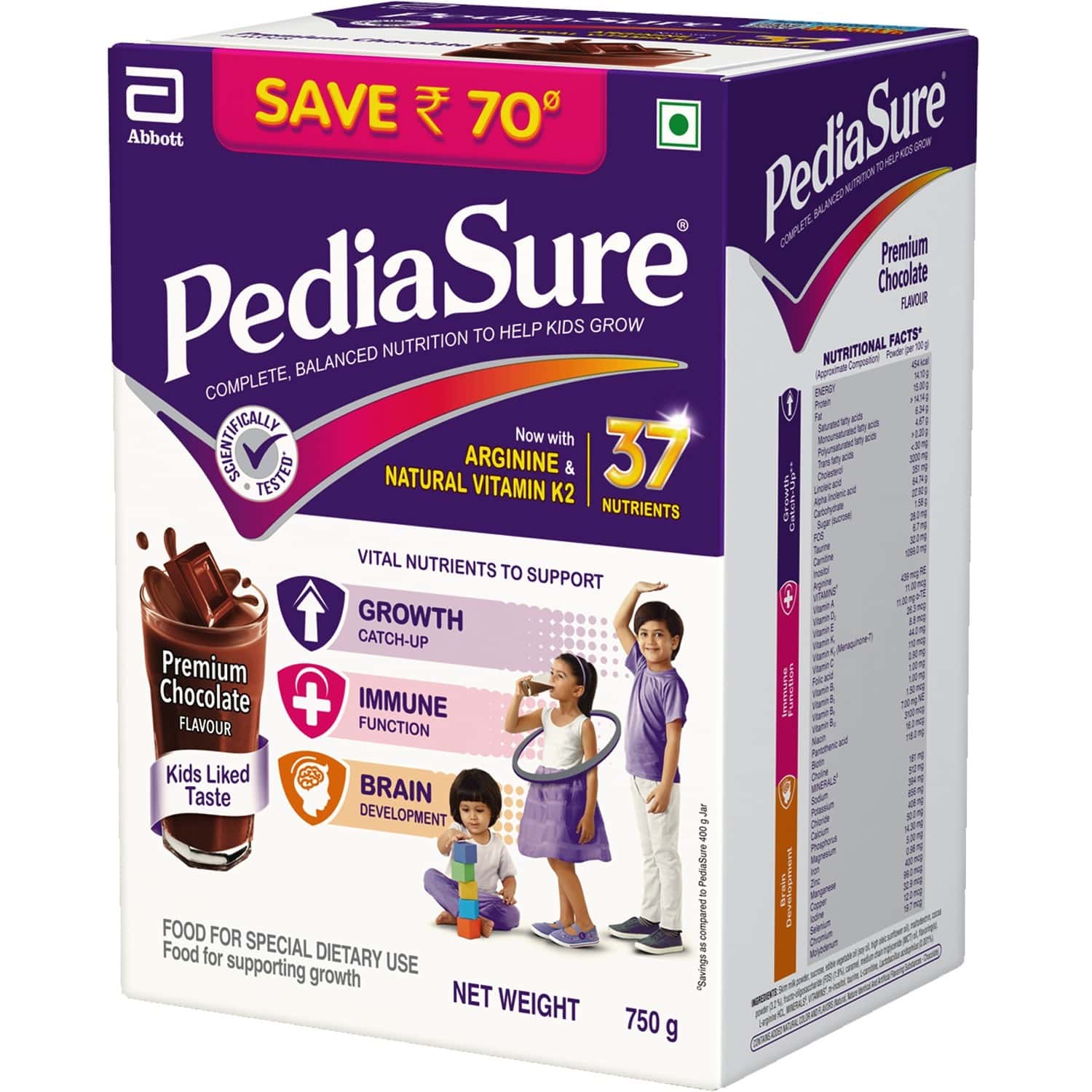 Buy PEDIASURE COMPLETE BALANCED NUTRITION TO HELP KIDS GROW - 750 GM ...
