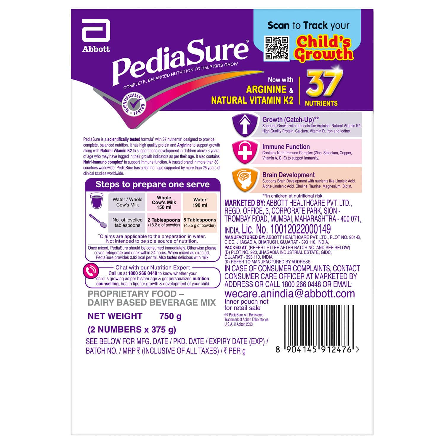 Buy PEDIASURE SCIENTIFICALLY DESIGNED NUTRITION HEALTH DRINK CHOCOLATE ...