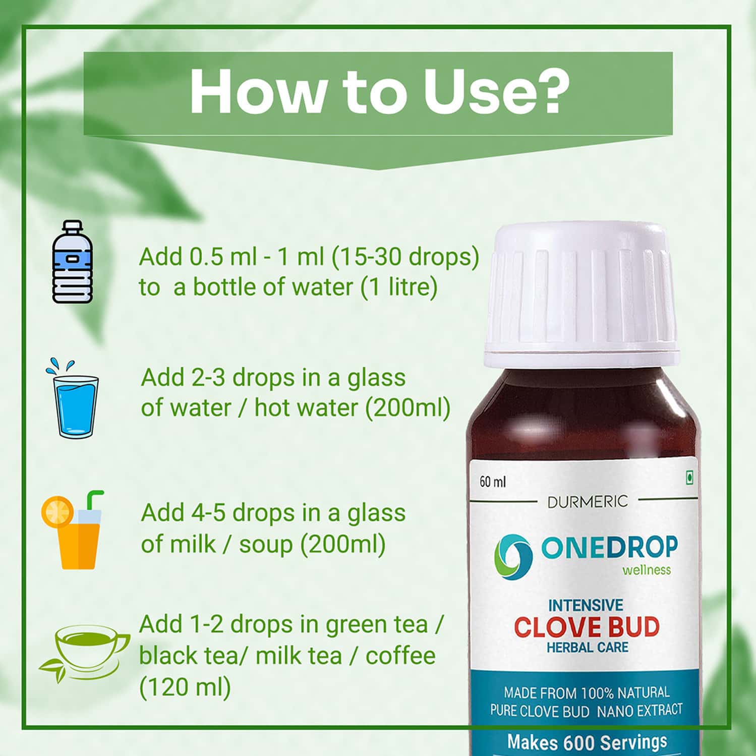 Buy DURMERIC ONEDROP INTENSIVE CLOVE BUD HERBAL DROPS- 60 ML Online ...
