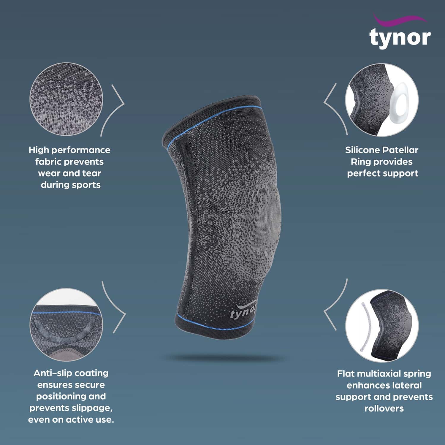 Buy TYNOR KNEE SUPPORT URBANE, GREY, XL, 1 UNIT Online & Get Upto 60% ...