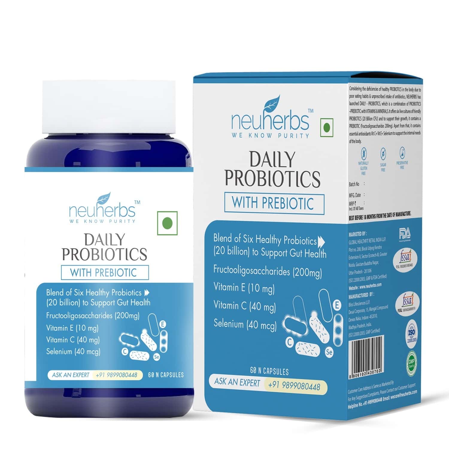 Buy Neuherbs Daily Probiotics Immunity Booster Capsules Bottle Of 60 ...