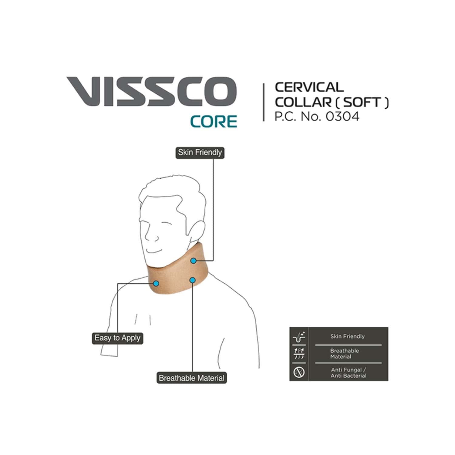 Buy VISSCO CORE CERVICAL COLLAR SOFT MEDIUM Online & Get Upto 60% OFF ...