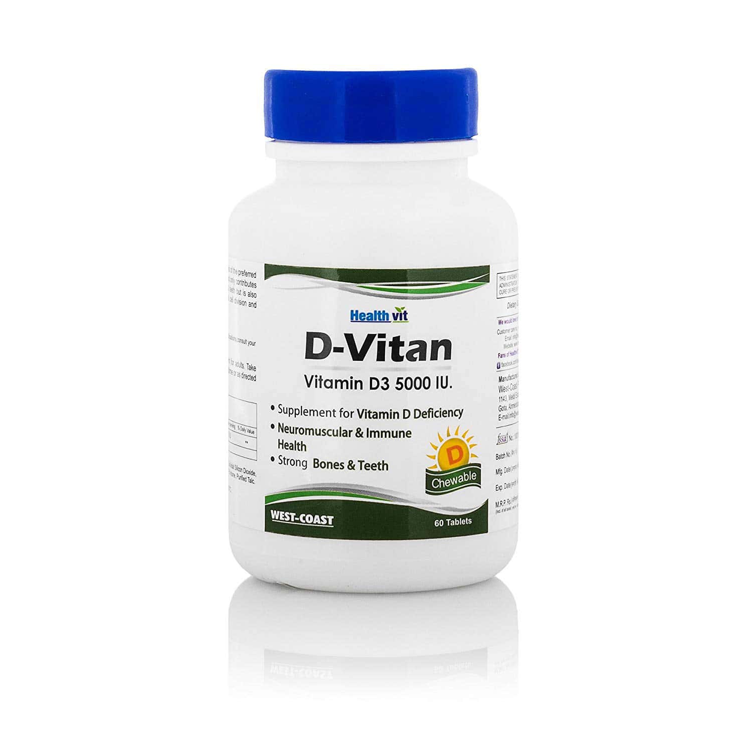 Buy Healthvit D-Vitan D3 5000iu Multivitamin Tablets Bottle Of 60 ...